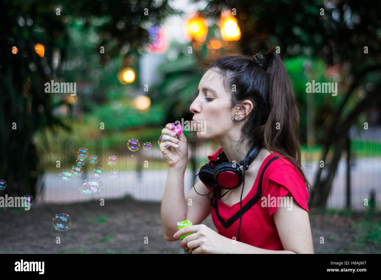 Blowing bubble in bubbles hi-res stock photography and images - Alamy