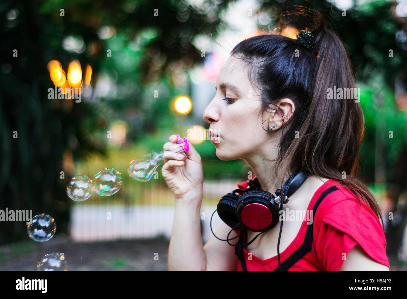 Blowing bubble in bubbles hi-res stock photography and images - Alamy