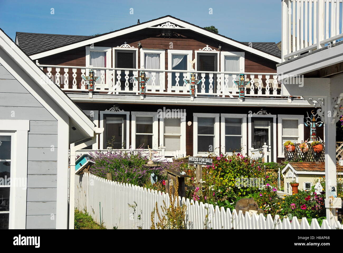 Typical vintage house in the town of Mendocino, Mendocino County ...