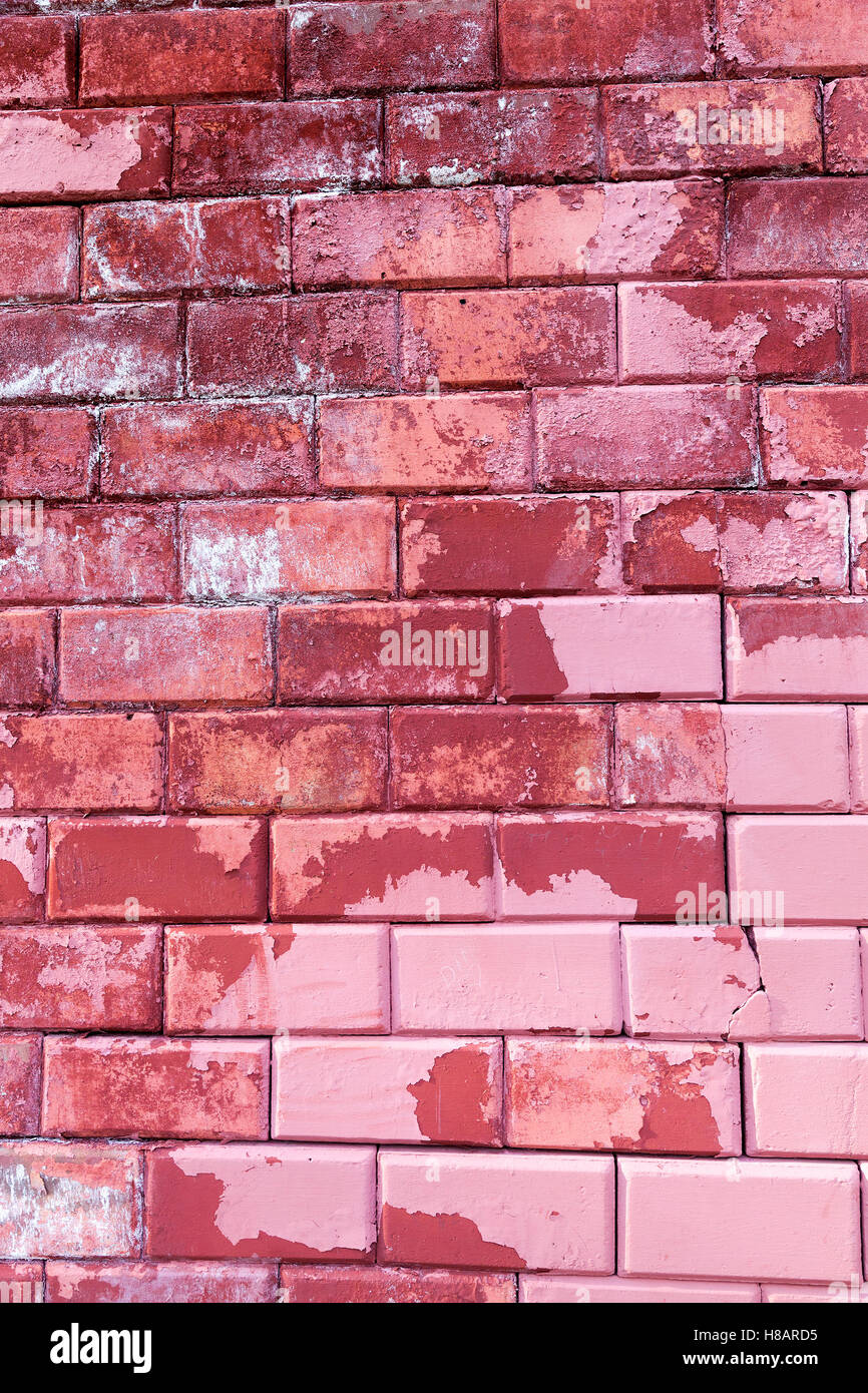 painted with red paint bricks Stock Photo - Alamy