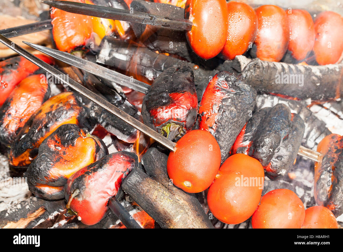 fried vegetables on a fire Stock Photo - Alamy