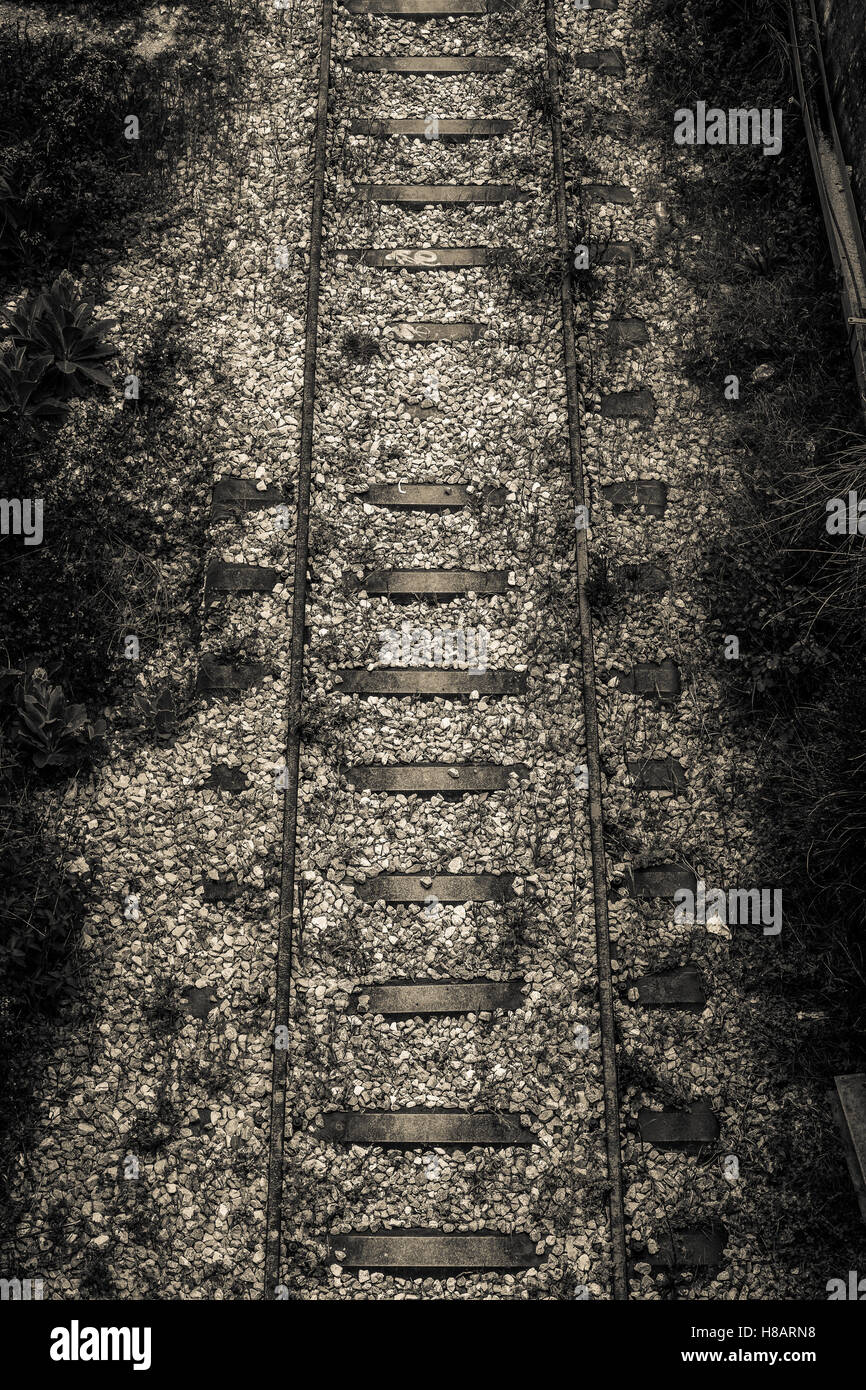 Very Old Train Tracks, Upper View ,Vintage Stock Photo - Alamy