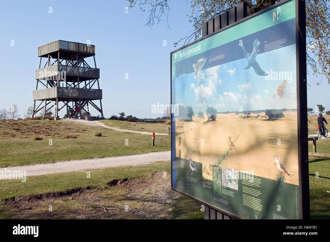 Watch tower with sign, Appelscha, Friesland, Netherlands Stock Photo ...
