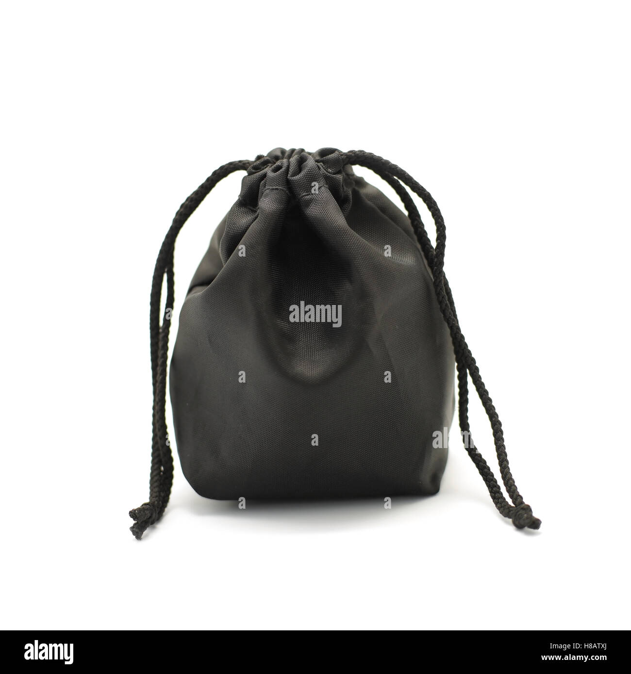 black small fabric pouch isolated on white background Stock Photo - Alamy