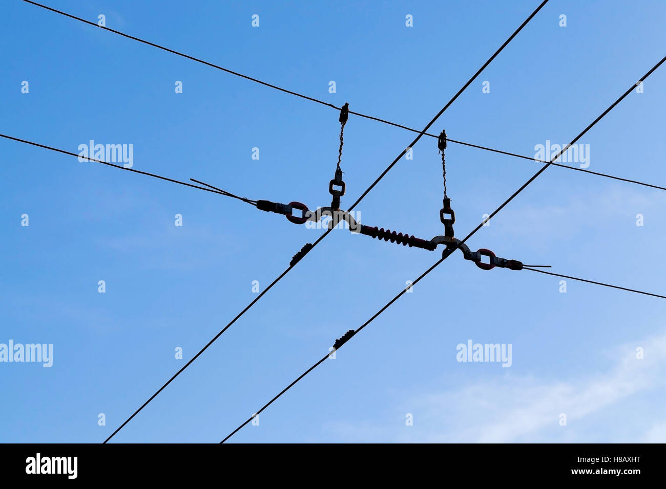 Power lines above street hi-res stock photography and images - Alamy