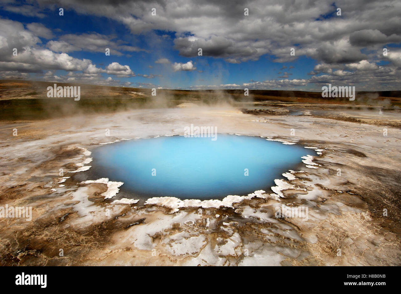 Hot spring in the thermally active area of Hveravellir, Iceland Stock ...