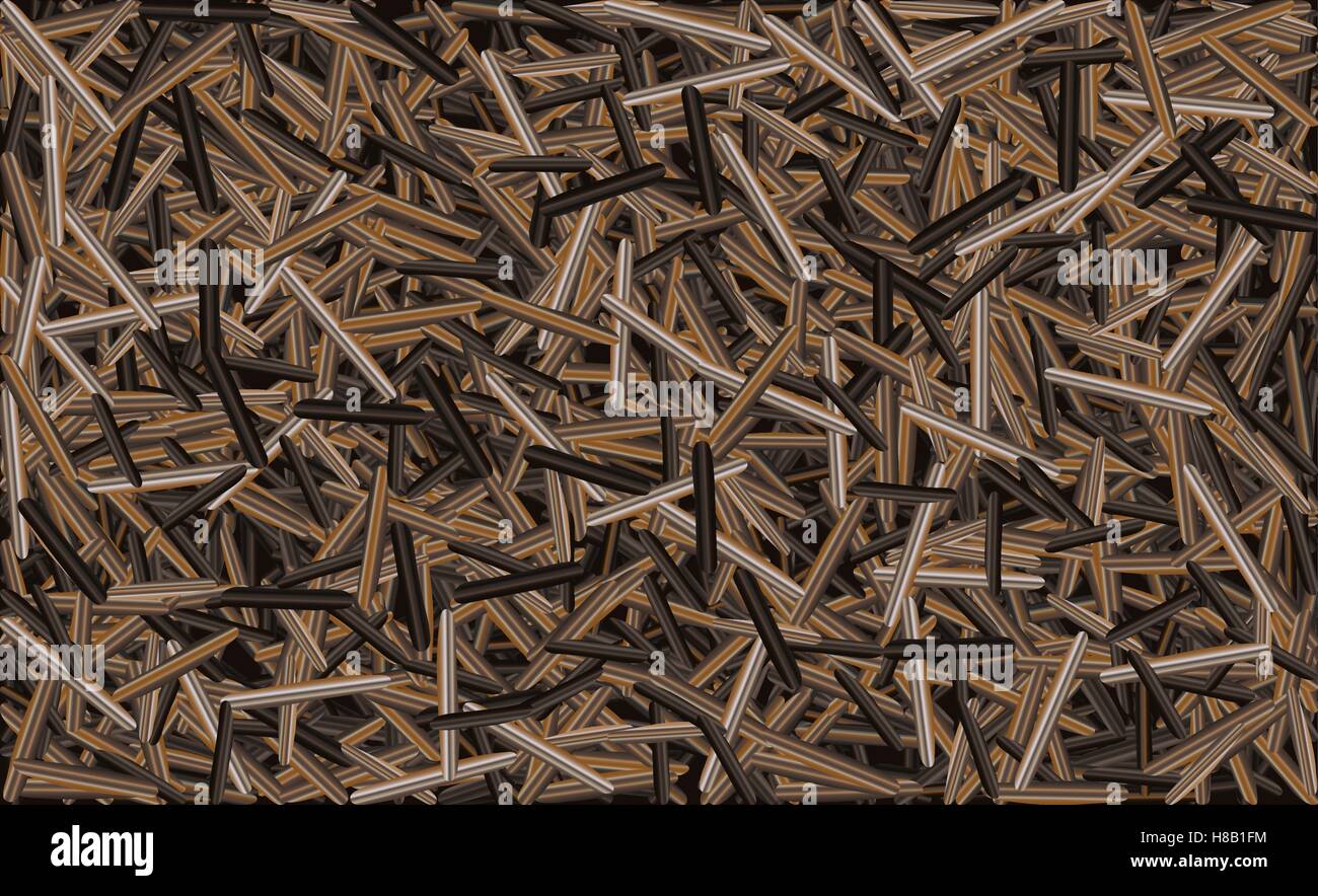 Brown wild rice realistic pattern vector illustration background Stock ...