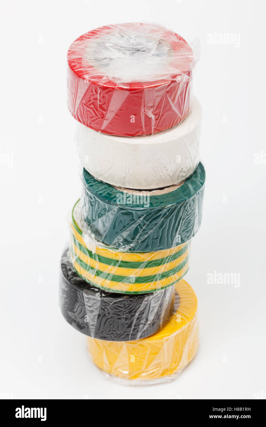 PVC electrical tape on white background Stock Photo - Alamy