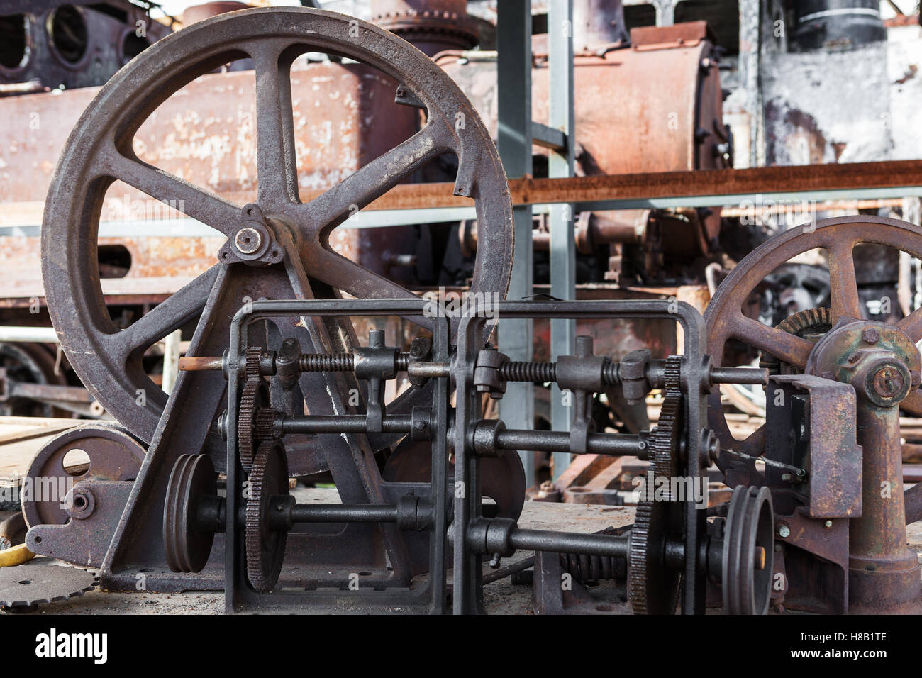 the old mechanism with a gear Stock Photo - Alamy