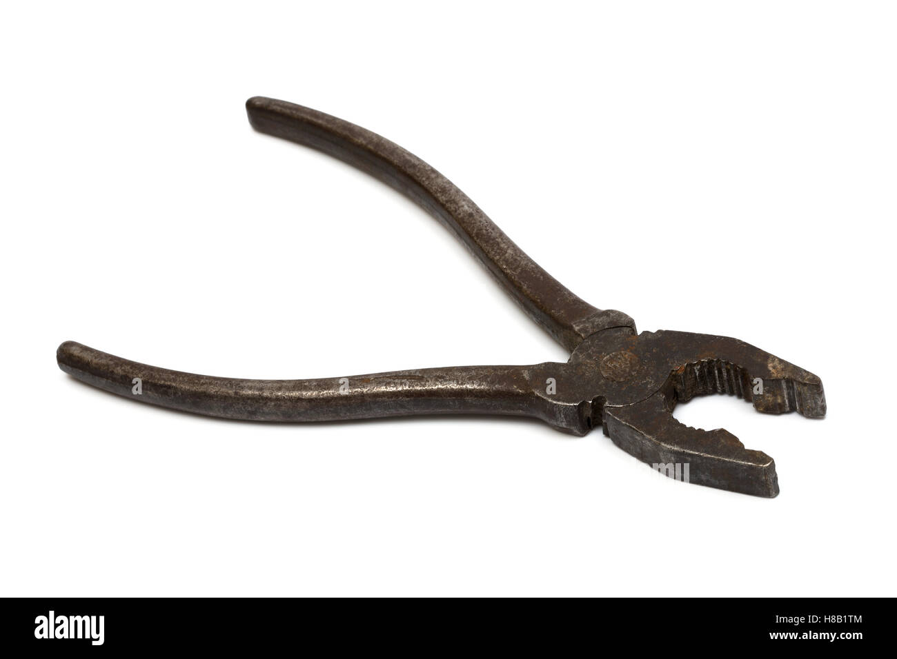 Old rusty pliers on a white background Stock Photo - Alamy
