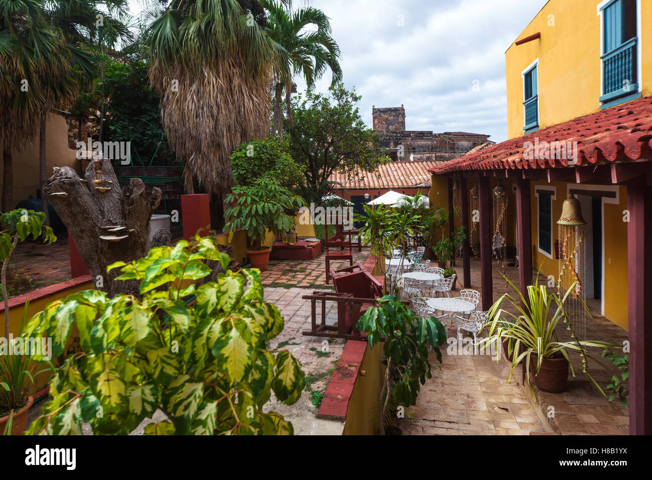 beautiful old patio in the Trinidad Stock Photo - Alamy