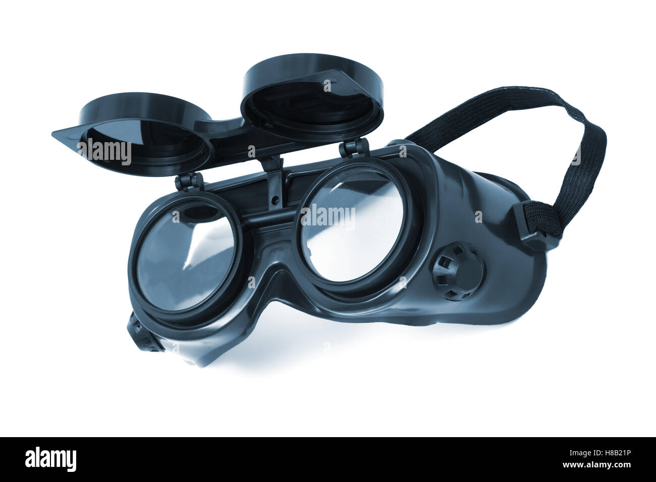 modern goggles for welding on a white background Stock Photo - Alamy