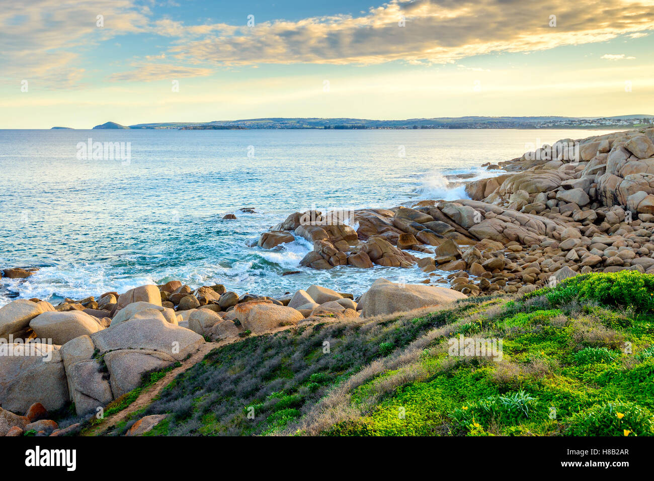 Picturesque coastal view at Port Elliot, Horseshoe Bay, South Australia ...