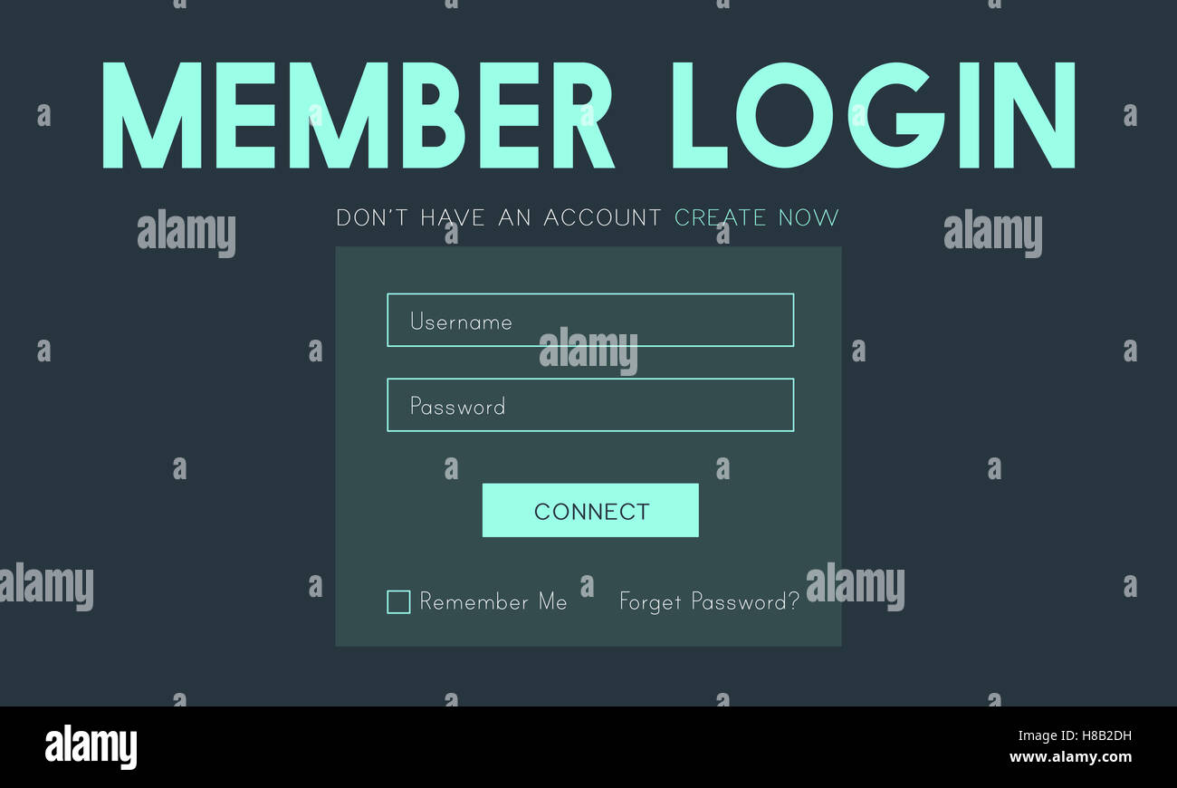 Member Log in Membership Username Password Concept Stock Photo - Alamy