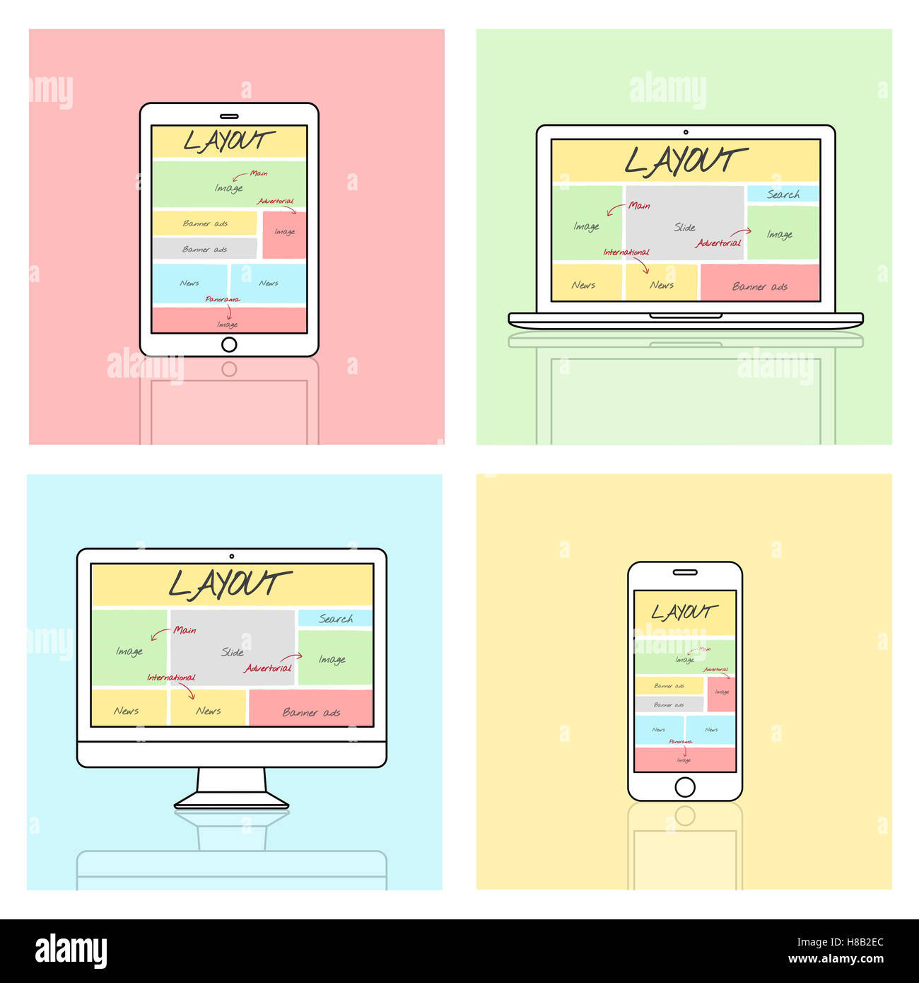 Layout Website Content Web Design Concept Stock Photo - Alamy
