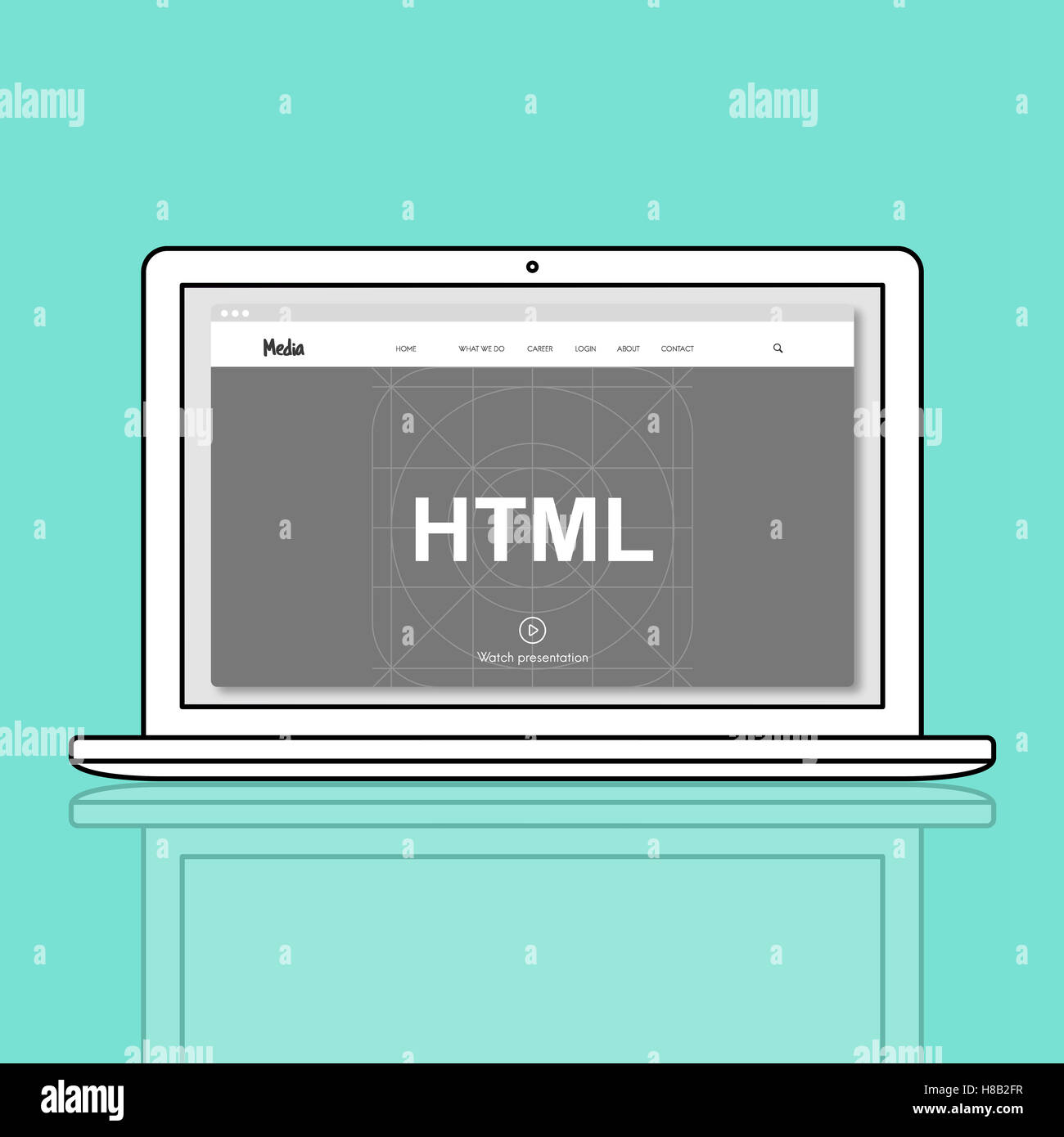 Laptop media design hi-res stock photography and images - Alamy