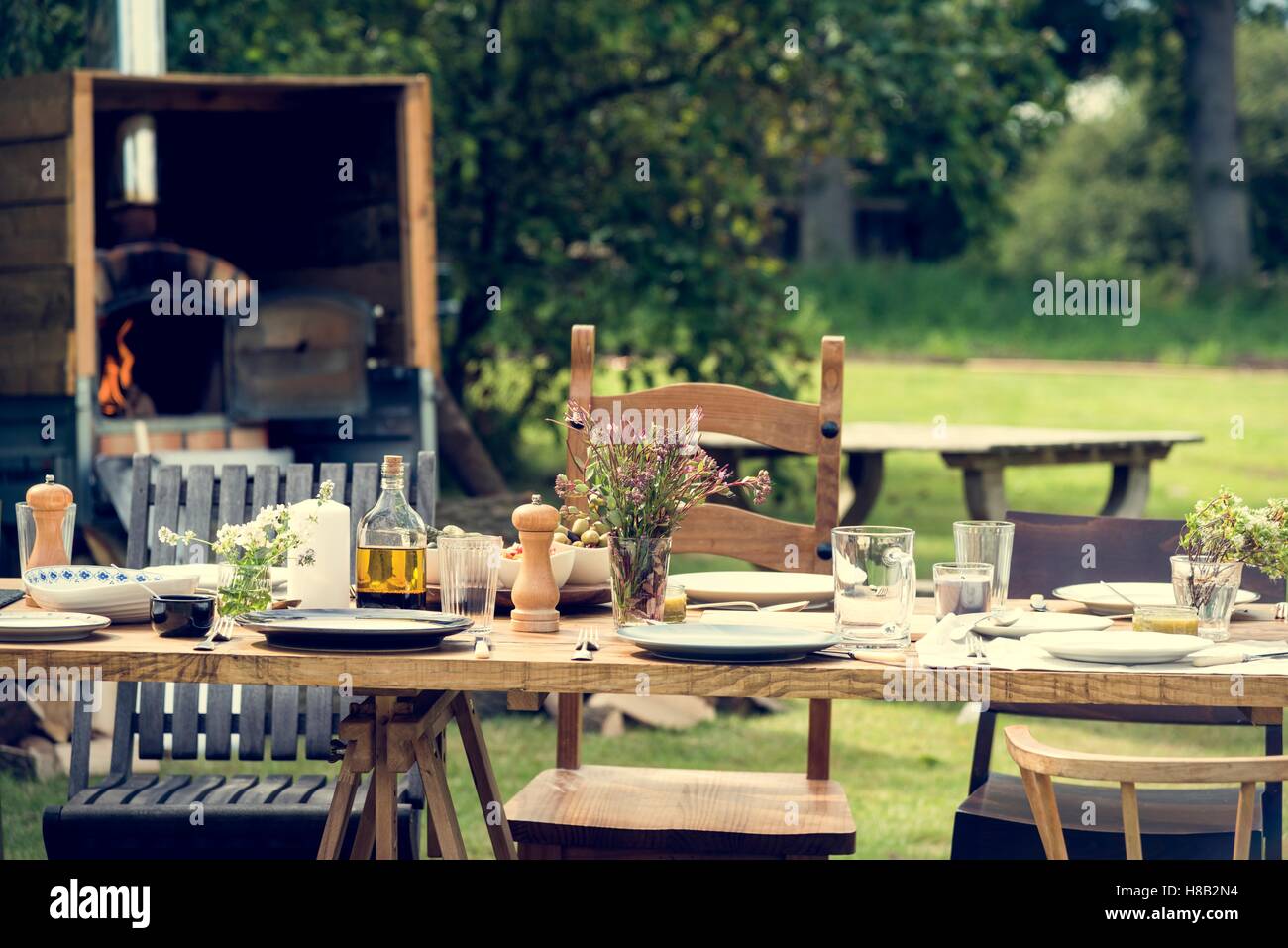 Table Dishware Decor Dinner Concept Stock Photo - Alamy