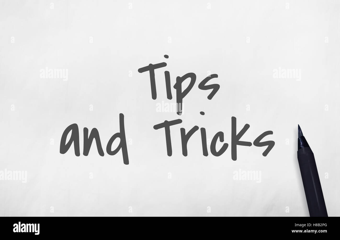 Tips Tricks Helpful Information Concept Stock Photo - Alamy
