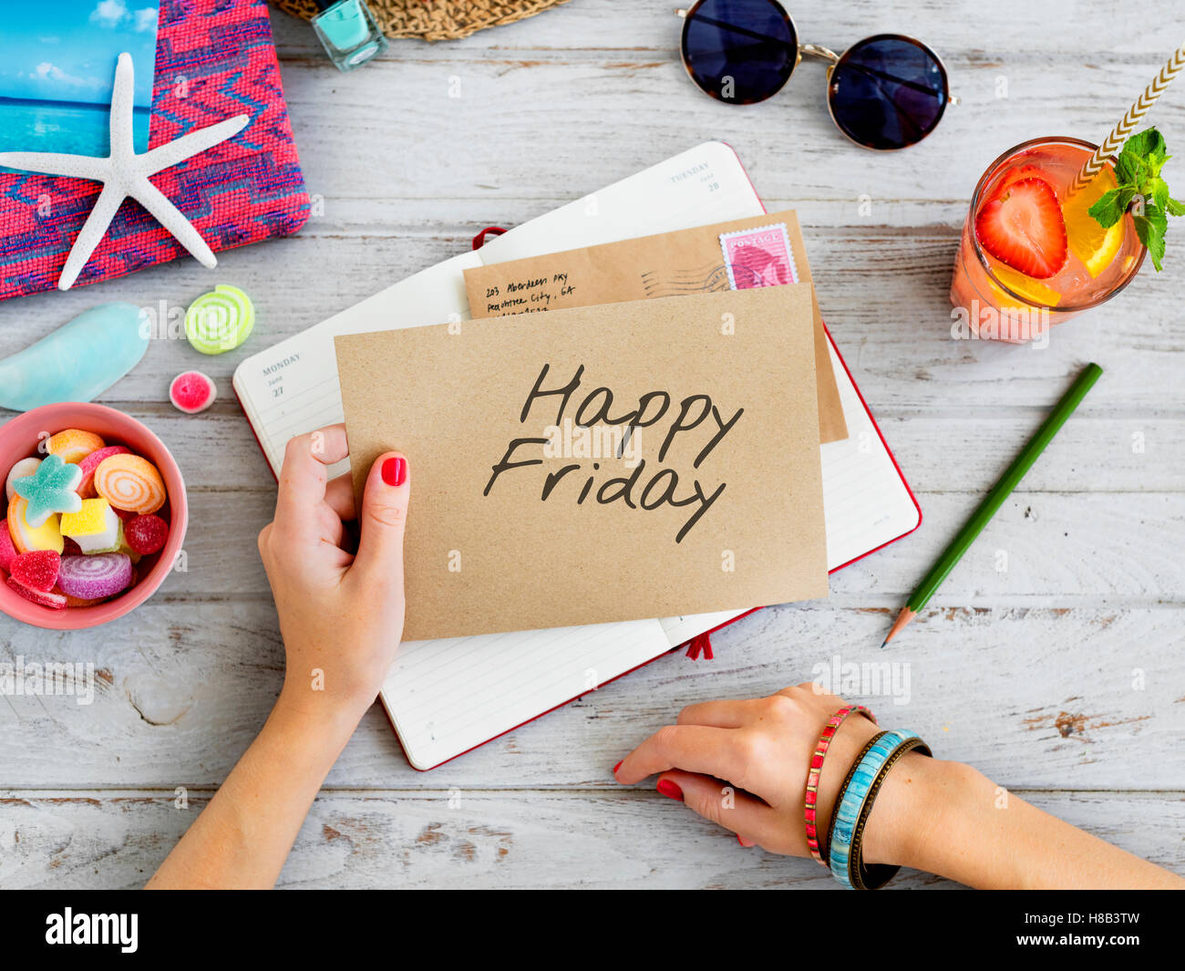 Be Happy Fun Weekends Concept Stock Photo - Alamy