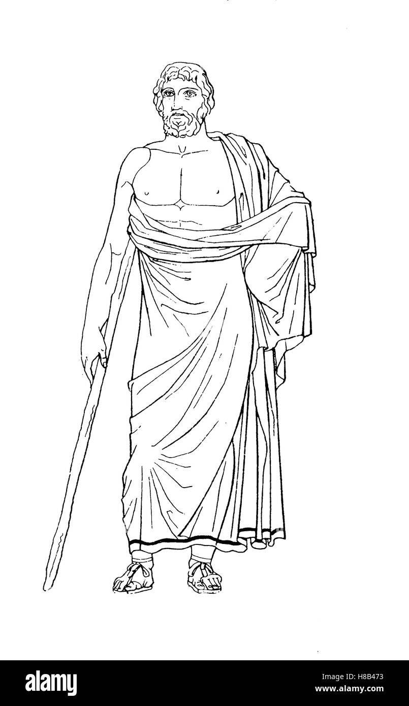 Greek, clothed with a Himation, Philosoph, Greece, History of fashion ...
