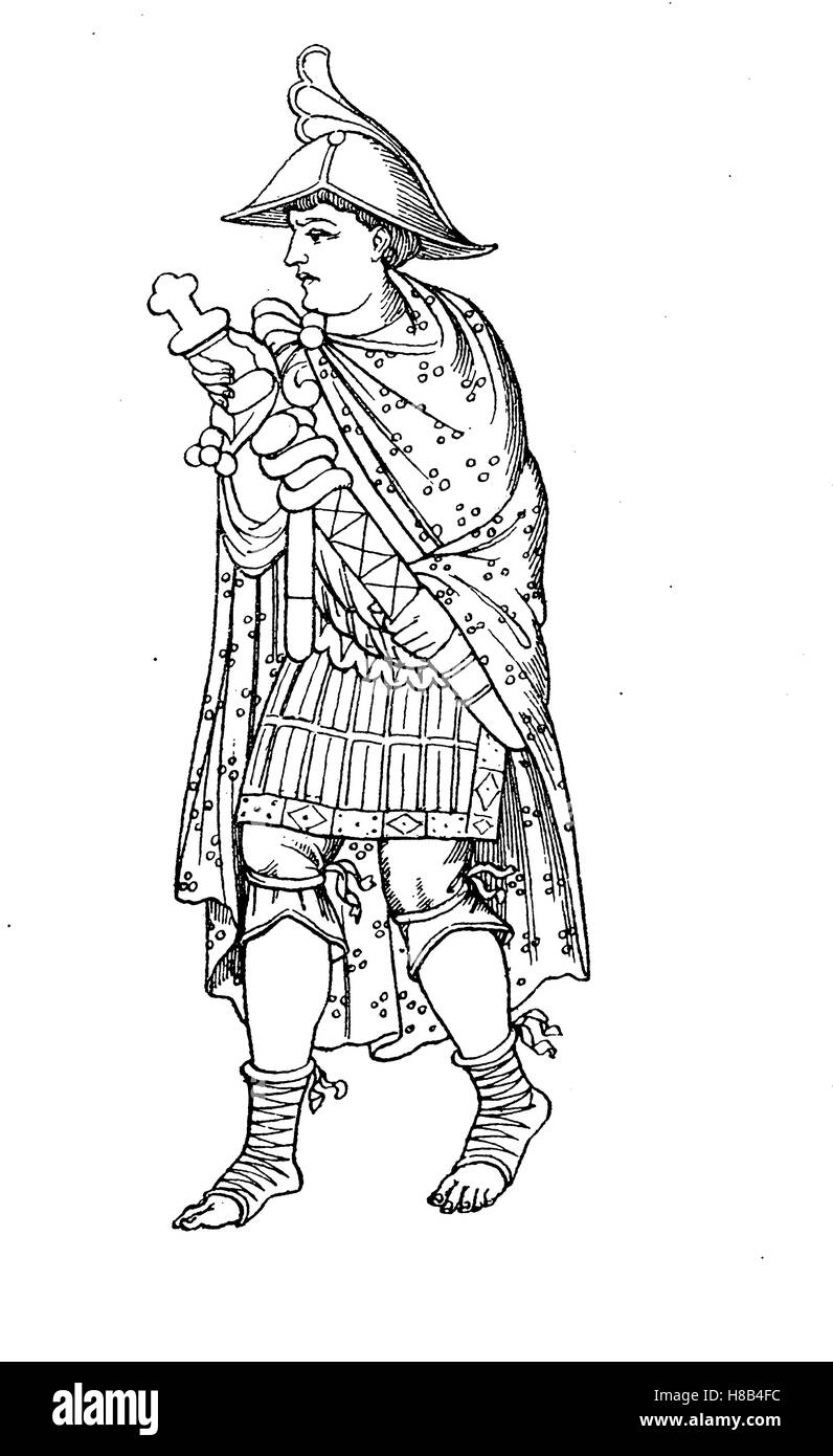 french warrior, swordbearer at Charles the Bold, 9. century, History of ...