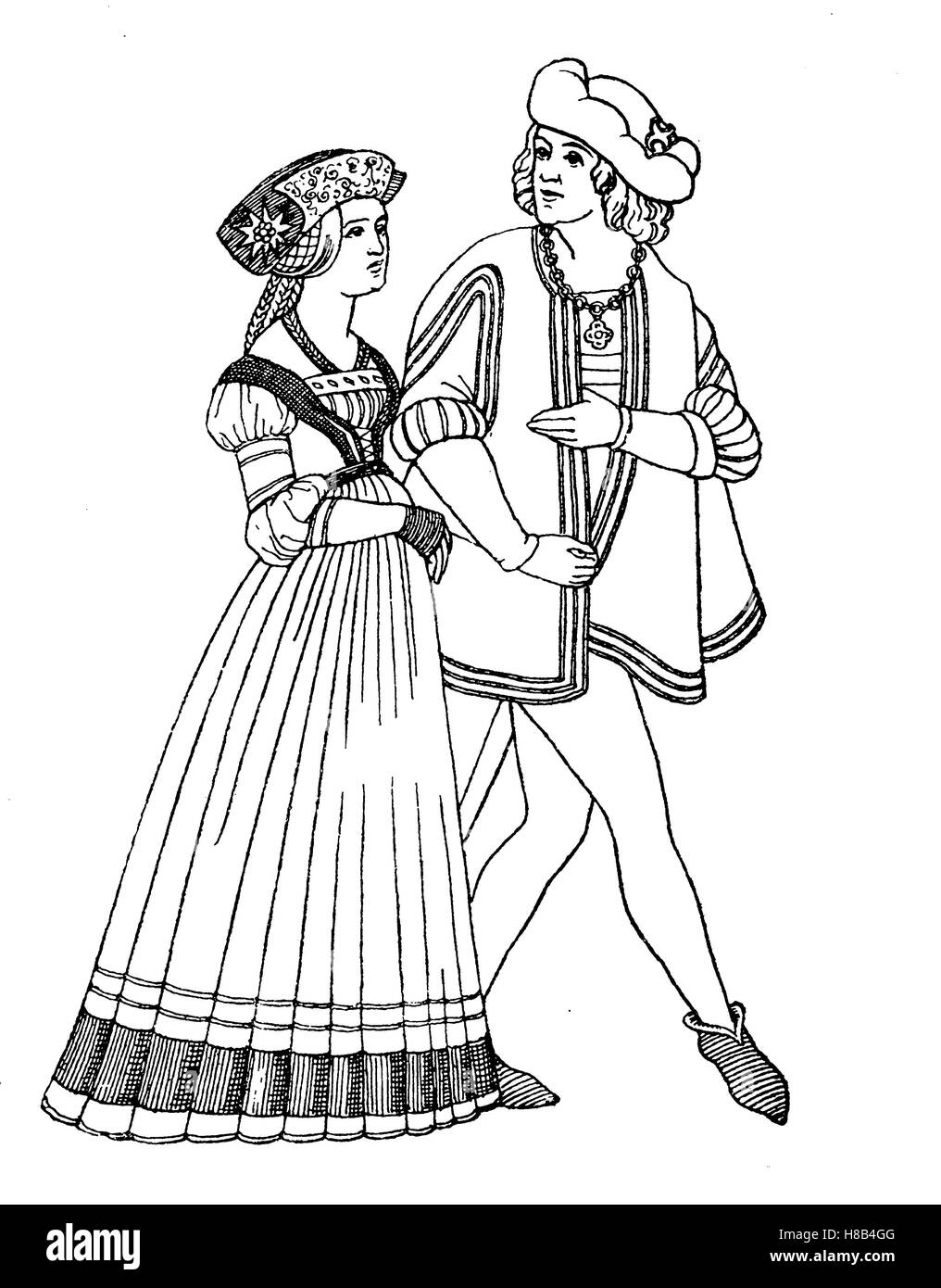 noble german costume at a wedding in Nuremberg, Germany, 1505, History ...