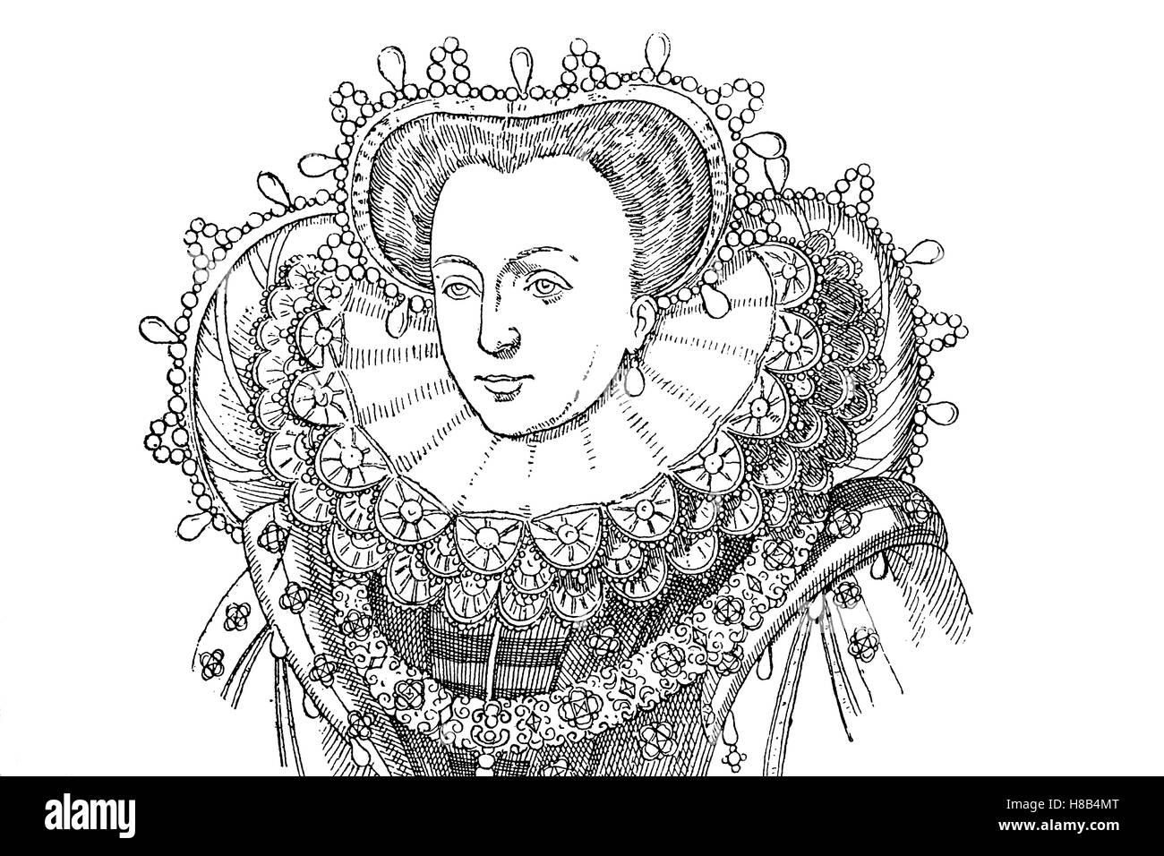 Attifet or Stuarthaube, in the year 1590, Magdalena, woman of John I ...