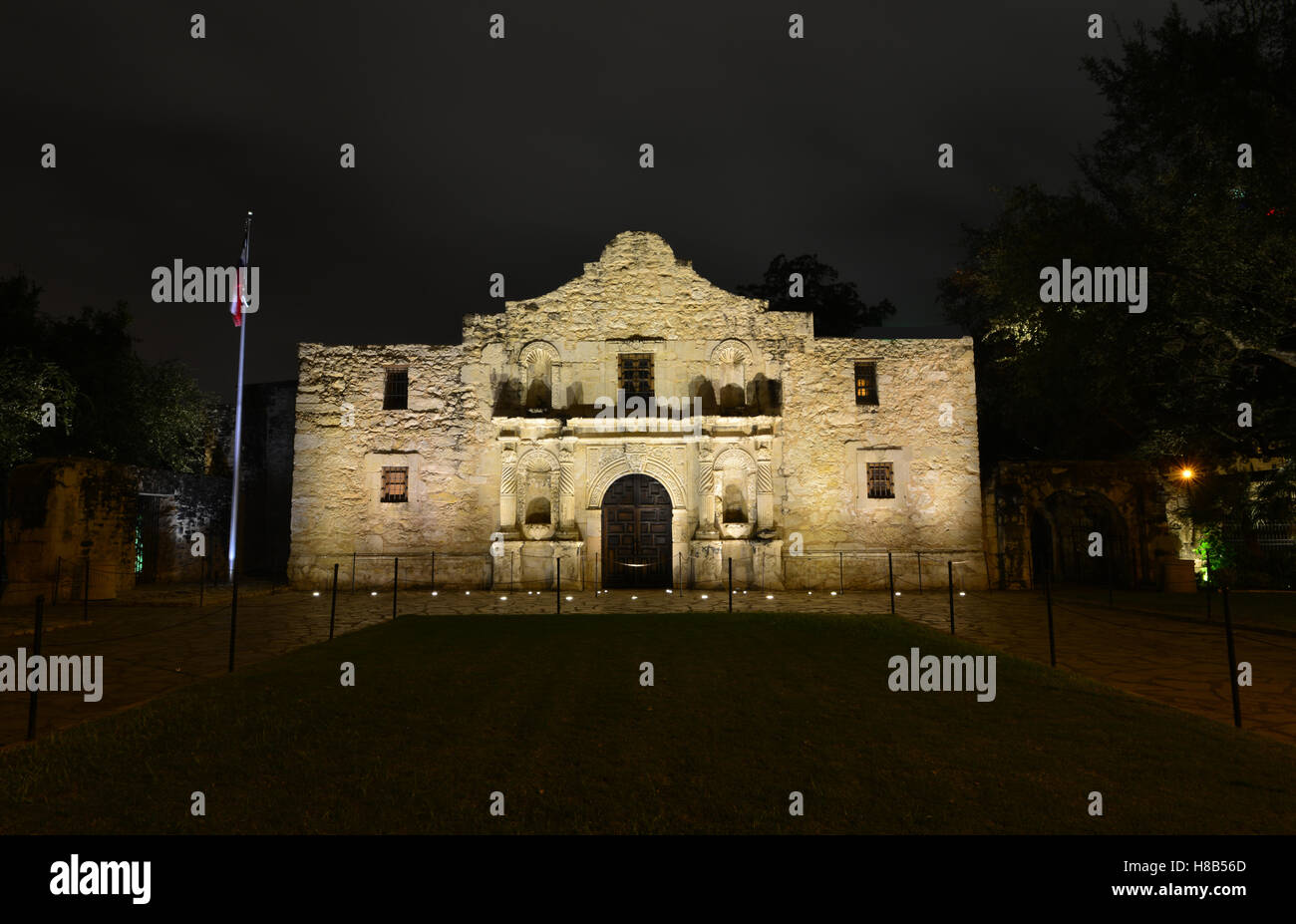 The Alamo at night at around the time the battle was fought very early ...