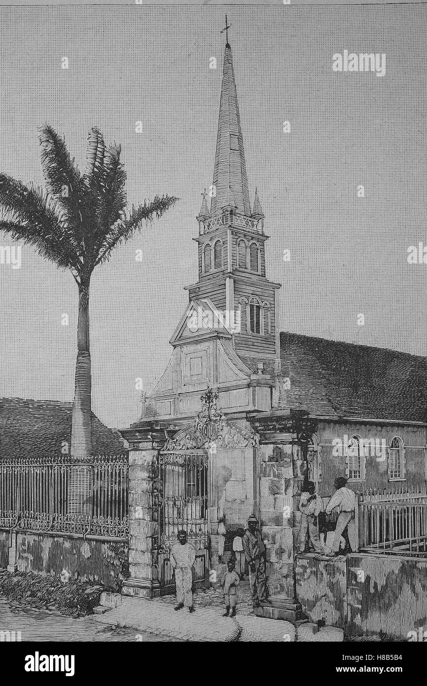 the church of Morne Rouge on the island of Martinique, before it is ...