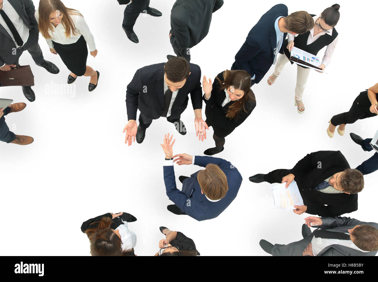 Large group of excited business people. Isolated on white Stock Photo ... Large group of excited business people. Isolated on white Stock Photo ...