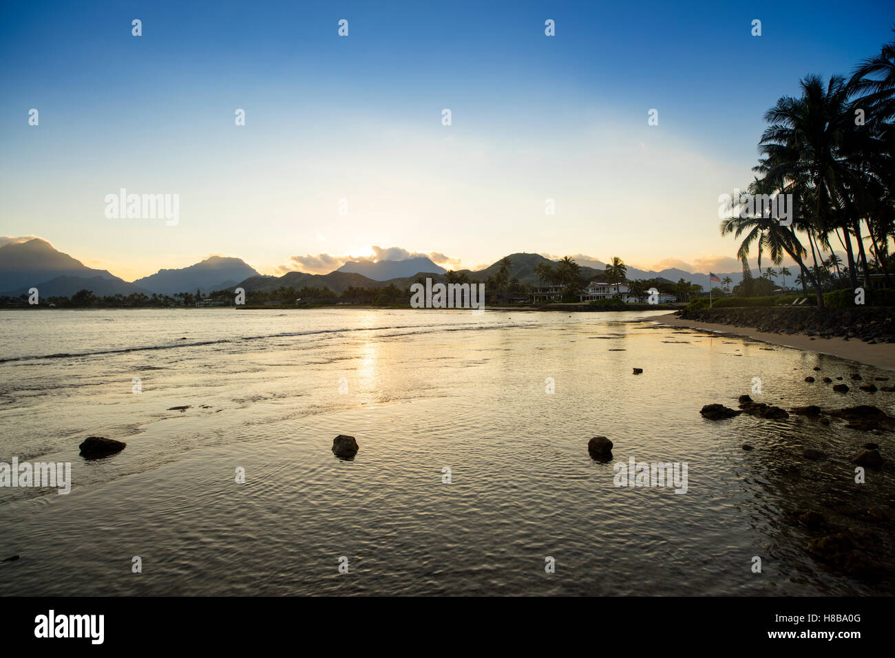 Kailua, Beach, Sunset, Oahu, Hawaii Stock Photo - Alamy