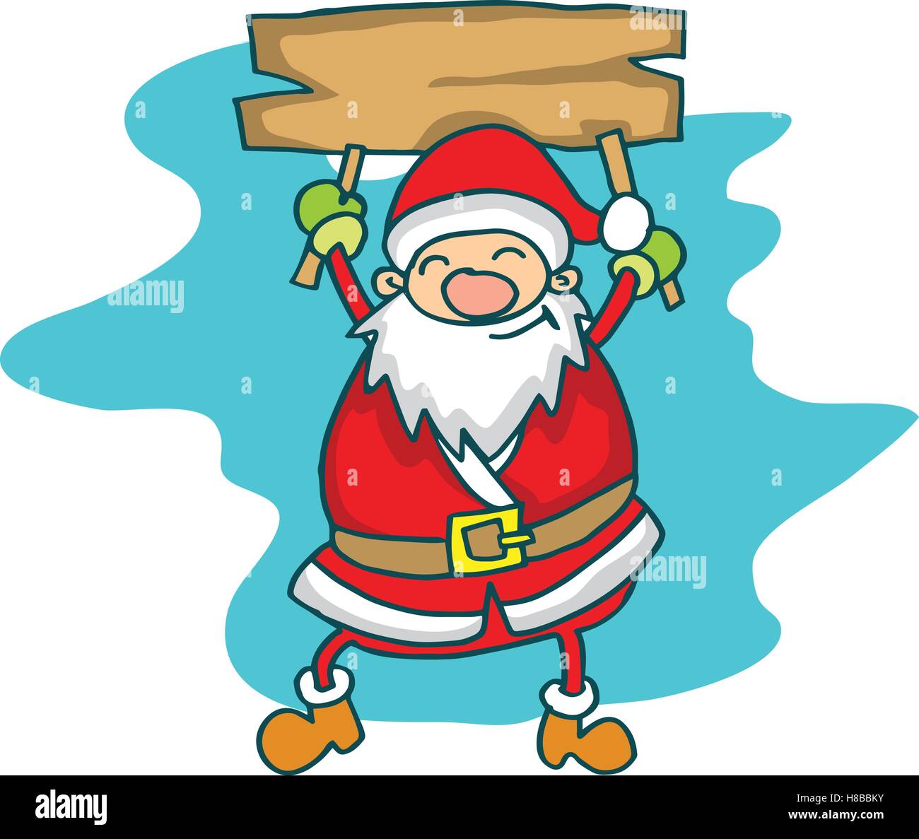 Cute Santa Claus with board cartoon vector art Stock Vector Image & Art ...
