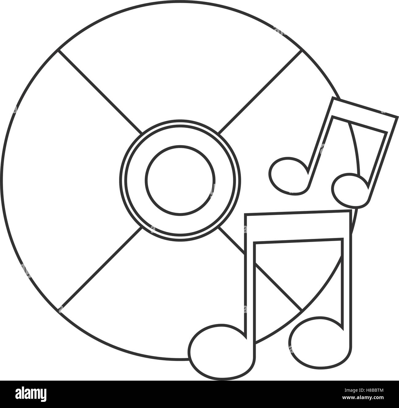 Isolated music note and cd design Stock Vector Image & Art - Alamy