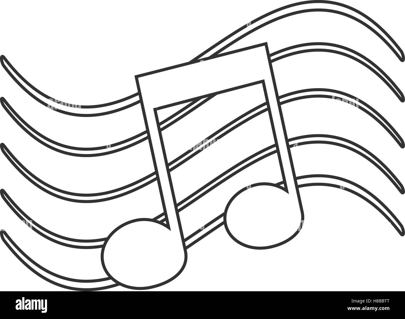 Isolated music note design Stock Vector Image & Art - Alamy