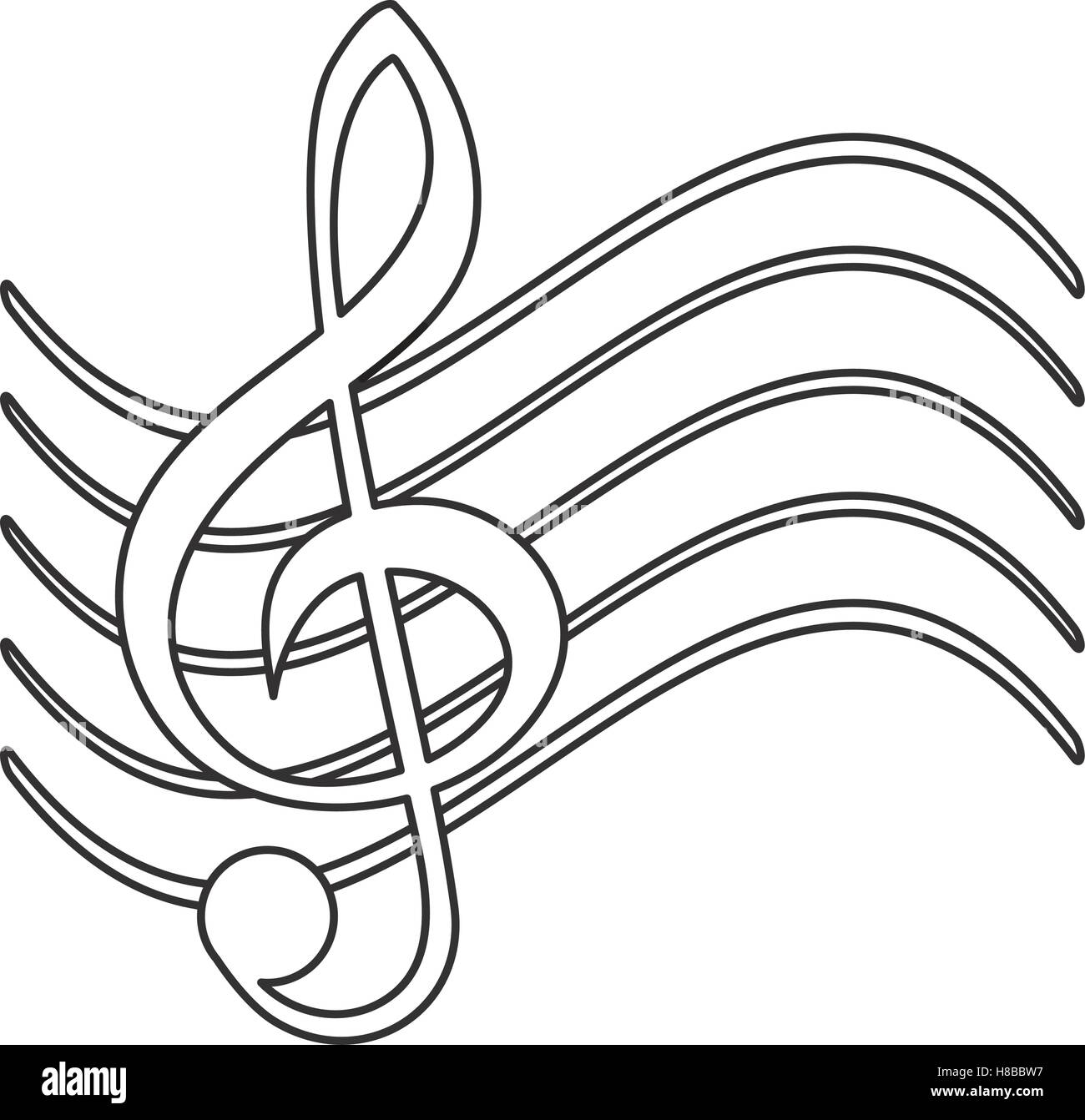 Isolated music note design Stock Vector Image & Art - Alamy