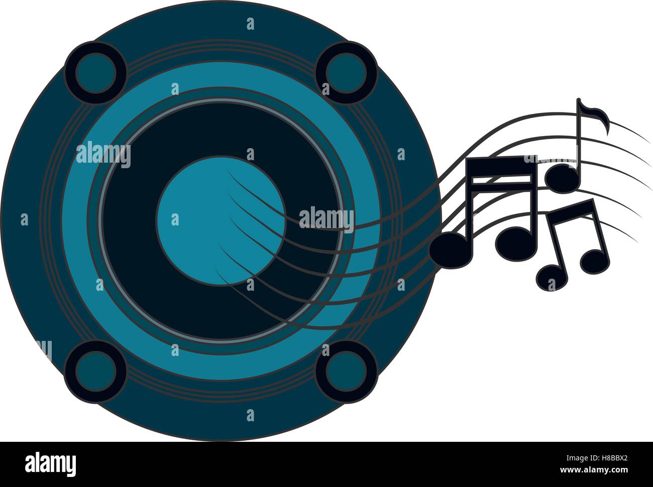 Isolated music note and speaker design Stock Vector Image & Art - Alamy