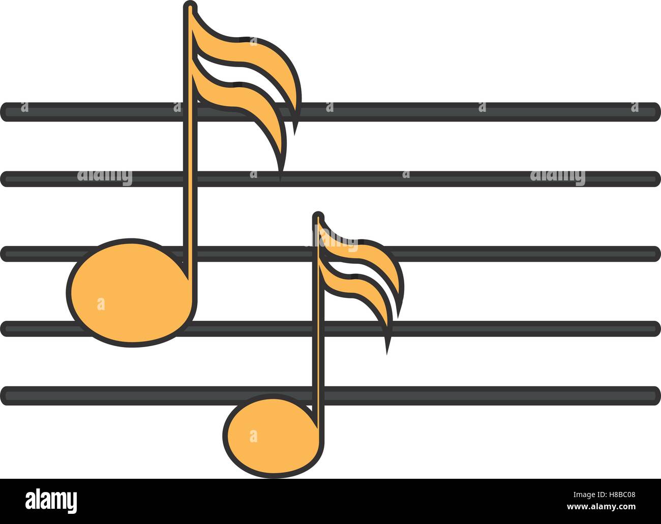 Isolated music note design Stock Vector Image & Art - Alamy