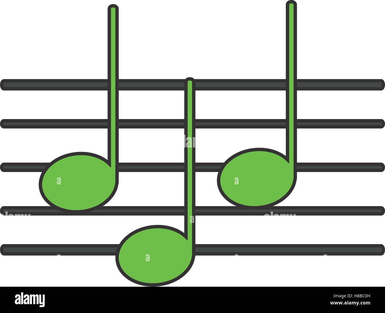Isolated music note design Stock Vector Image & Art - Alamy