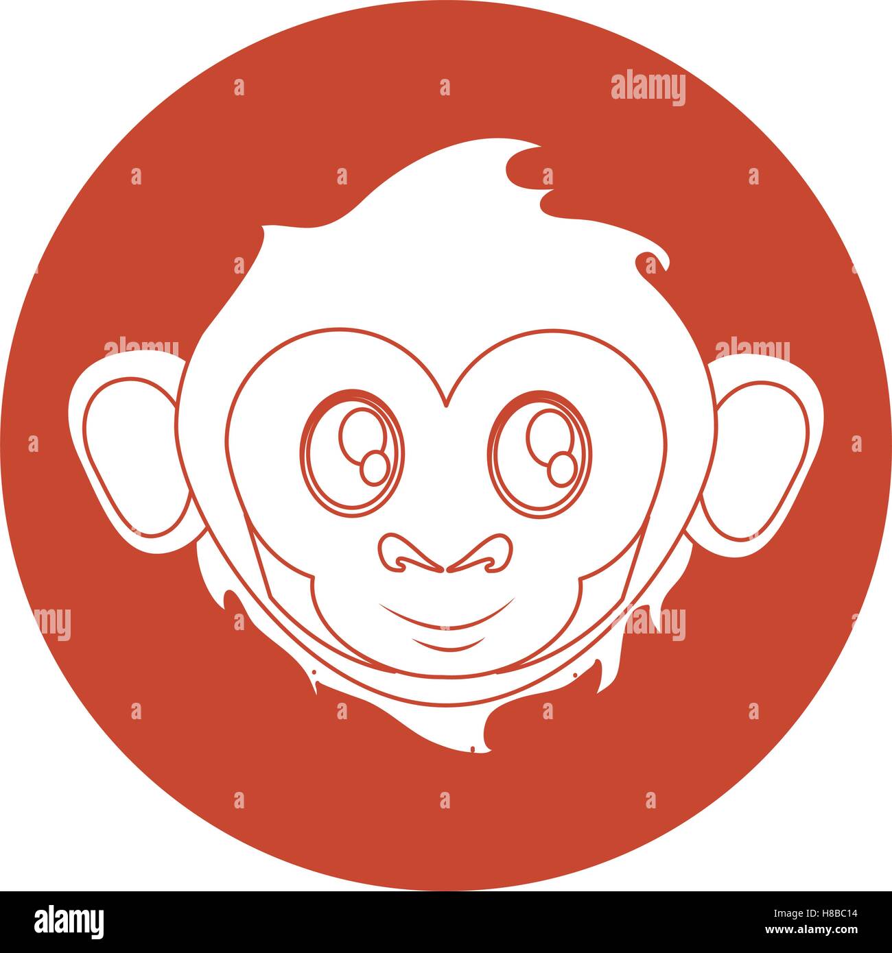 Isolated monkey silhouette inside circle design Stock Vector Image ...