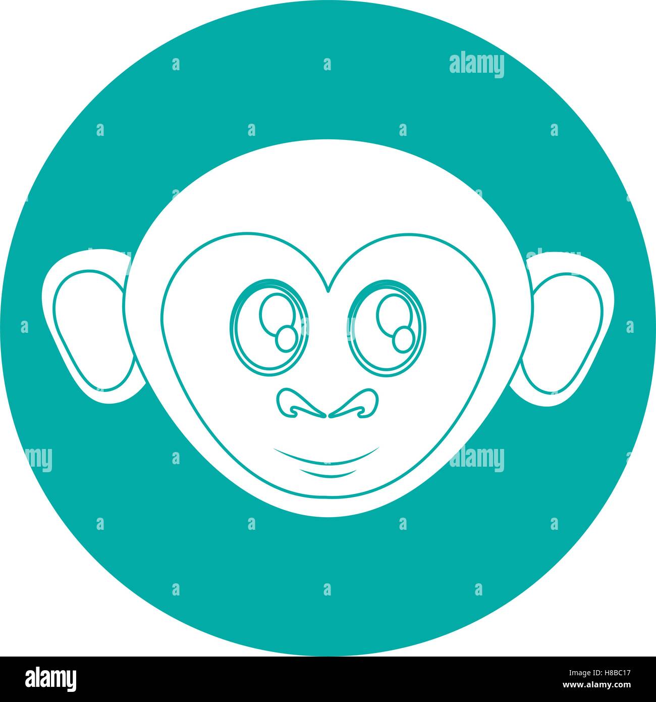 Isolated monkey silhouette inside circle design Stock Vector Image ...