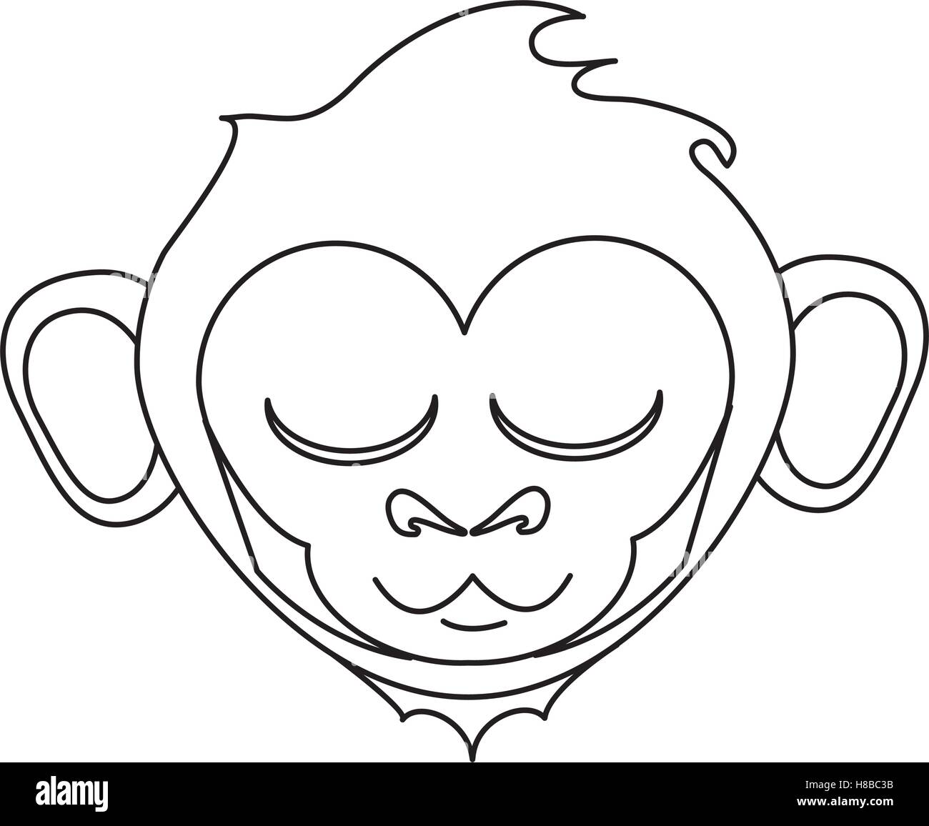 Isolated monkey cartoon face design Stock Vector Image & Art - Alamy