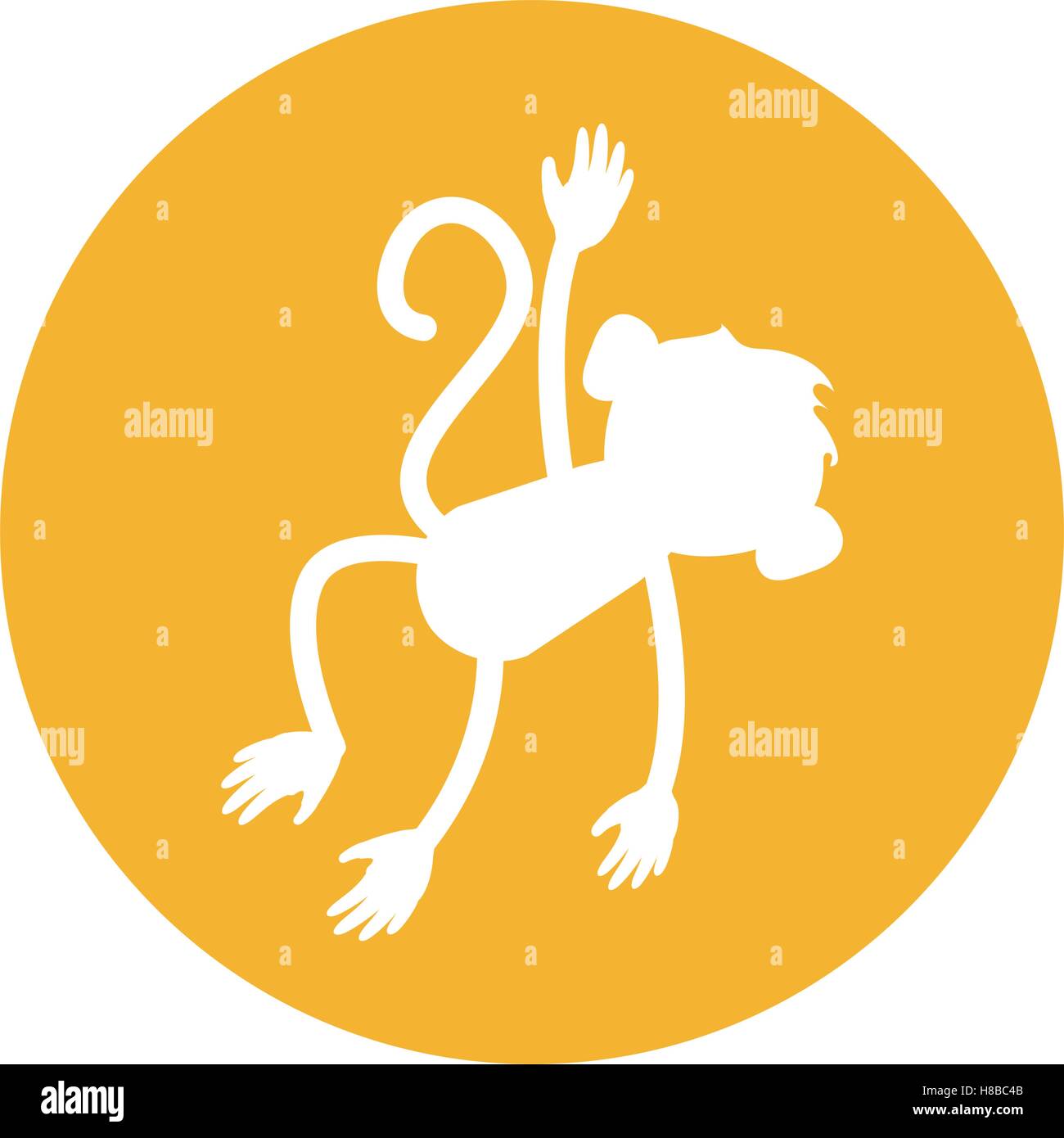 Isolated monkey silhouette inside circle design Stock Vector Image ...