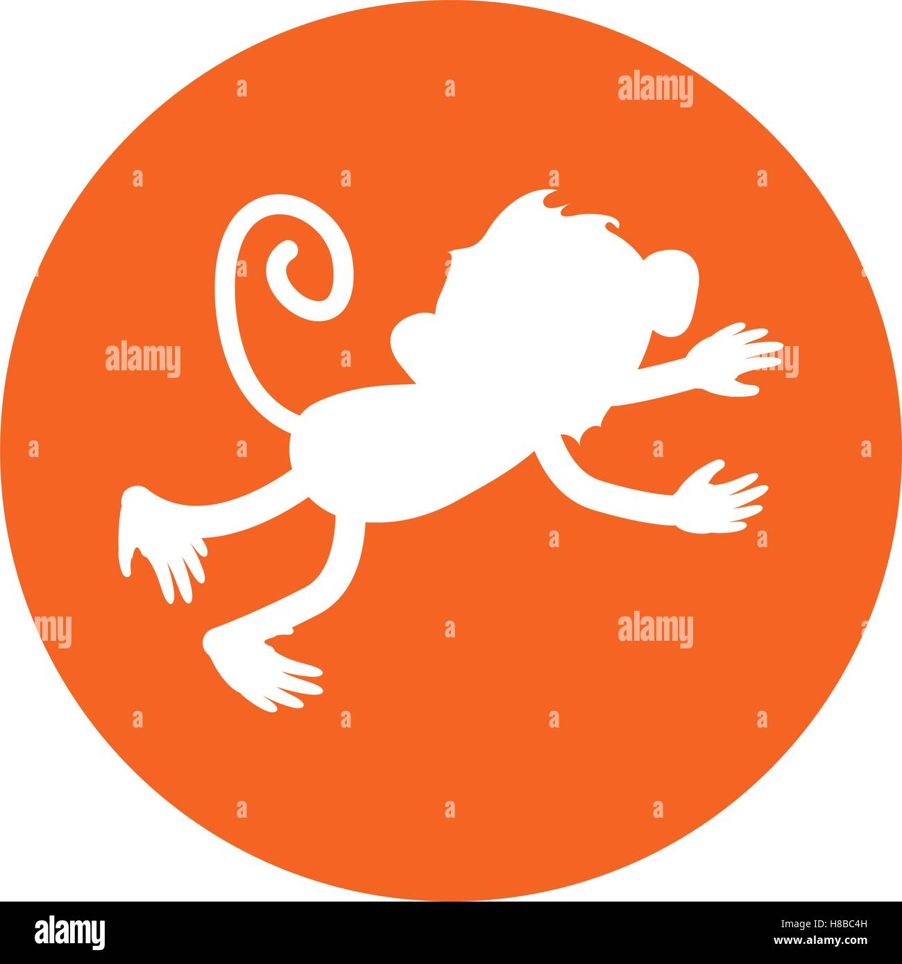 Isolated monkey silhouette inside circle design Stock Vector Image ...