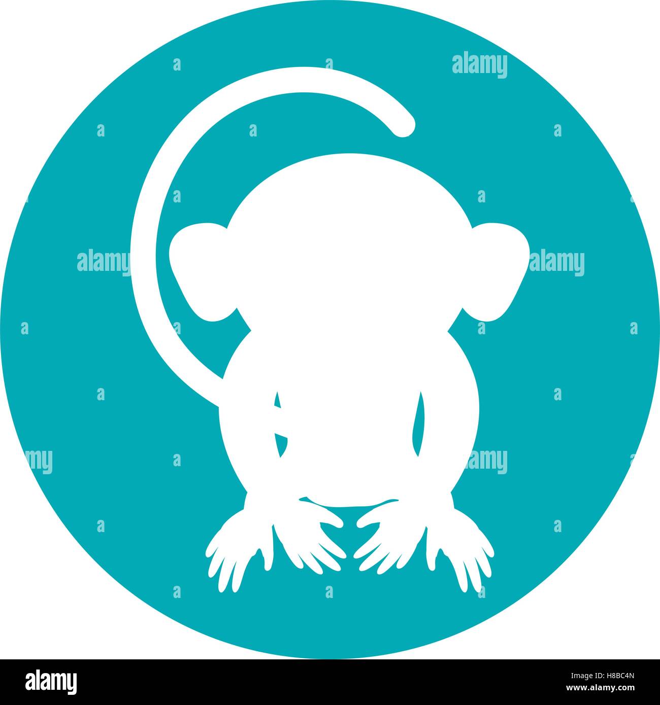 Isolated monkey silhouette inside circle design Stock Vector Image ...