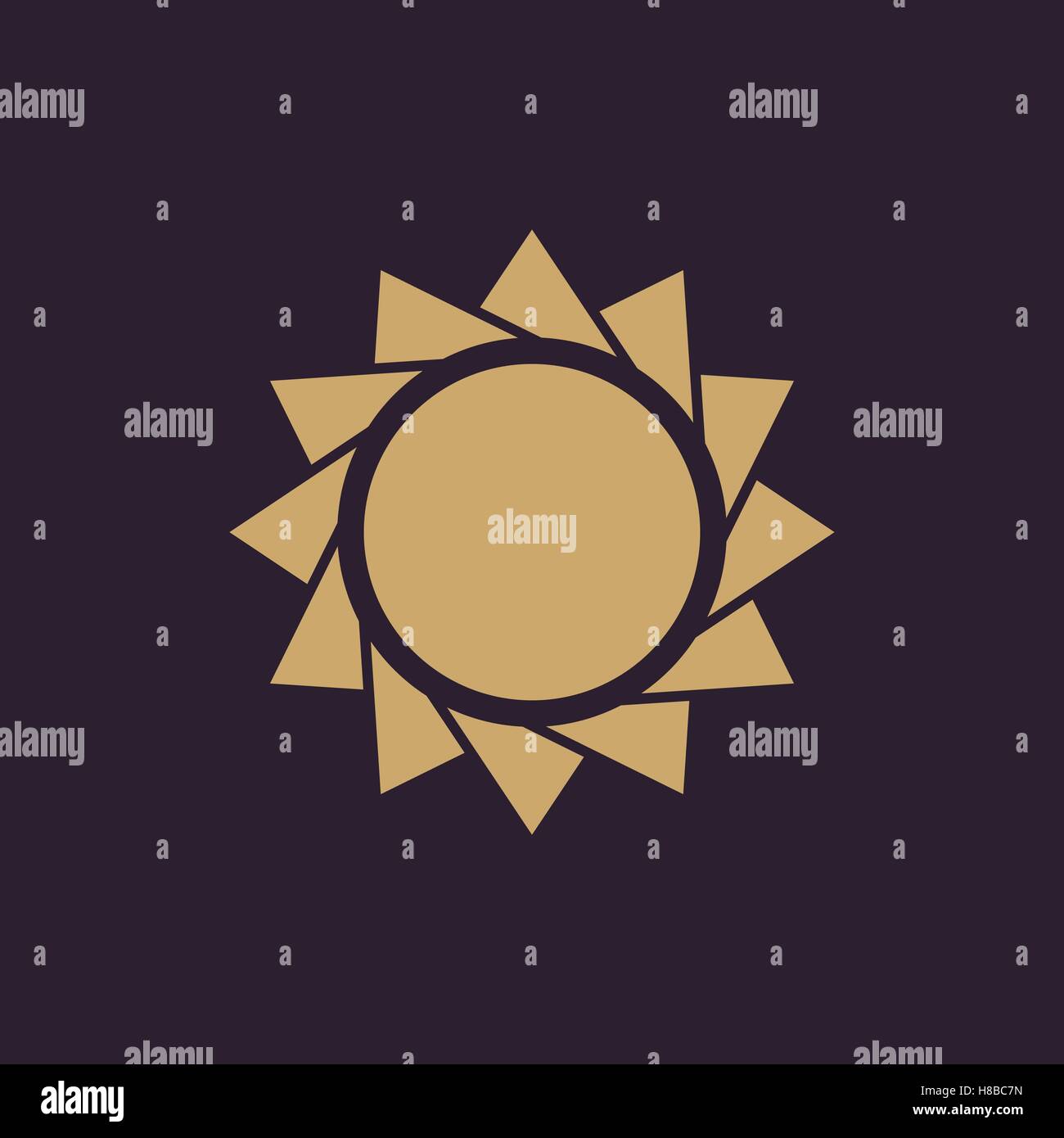 The sun icon. Sunrise and sunshine, weather, sun symbol. UI. Web. Logo ...