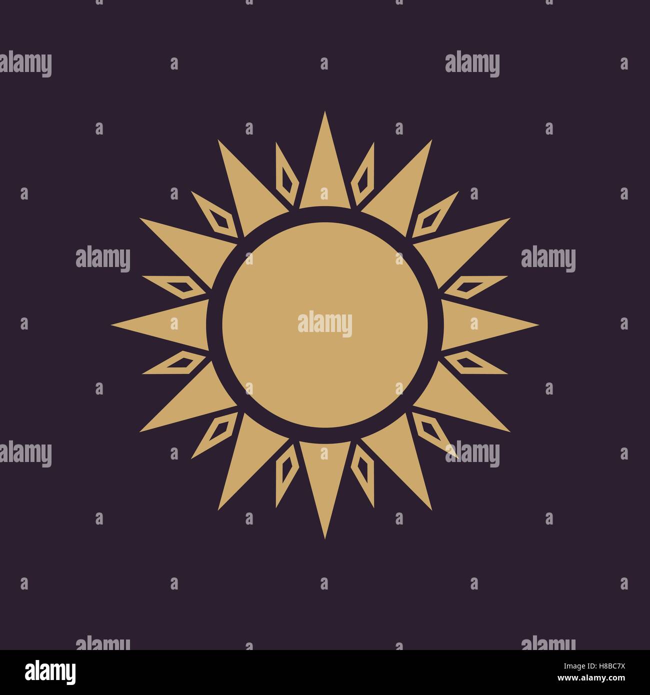 The sun icon. Sunrise and sunshine, weather, sun symbol. UI. Web. Logo ...
