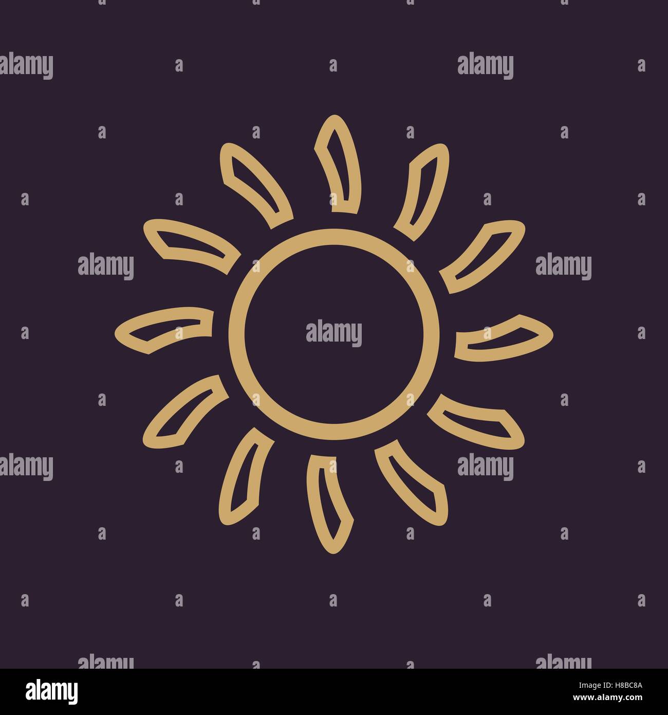 The sunshine icon. Sunrise and sunshine, weather, sun symbol. UI. Web ...