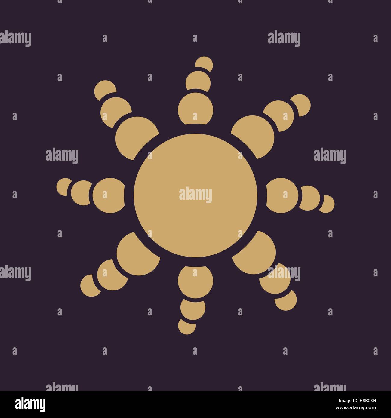 The sun icon. Sunrise and sunshine, weather, sun symbol. UI. Web. Logo ...