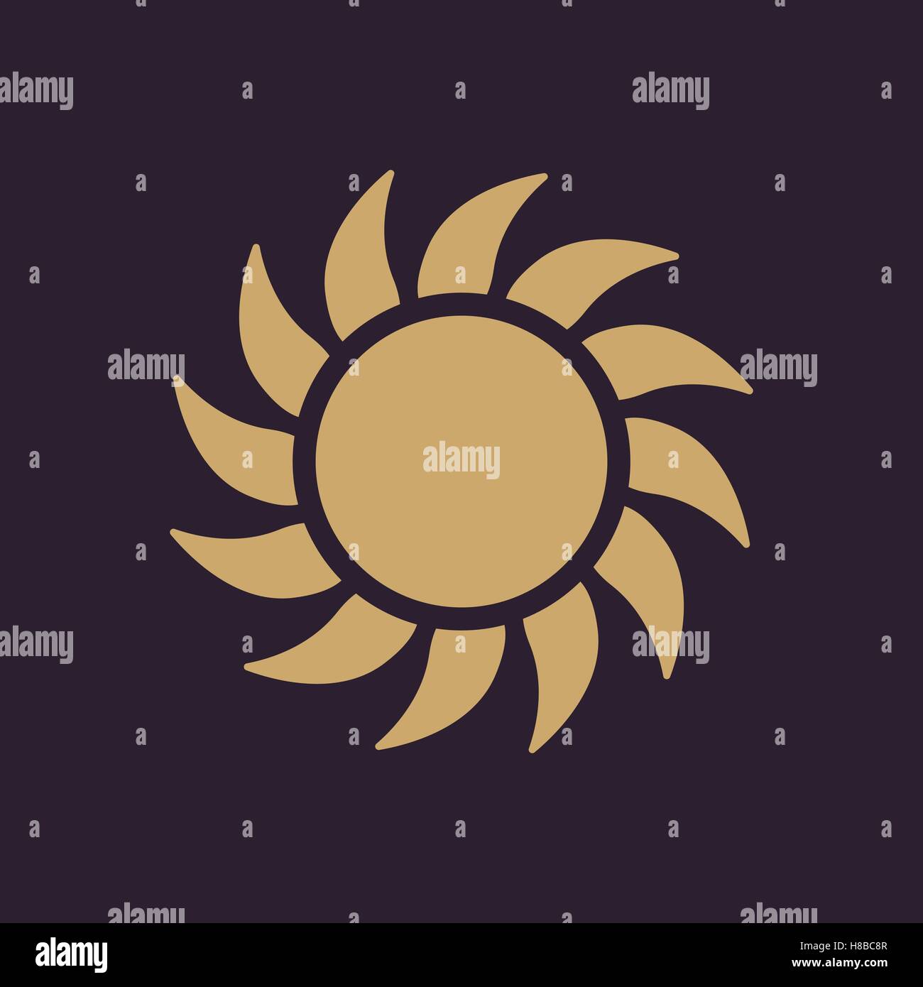 The sunshine icon. Sunrise and sunshine, weather, sun symbol. UI. Web ...