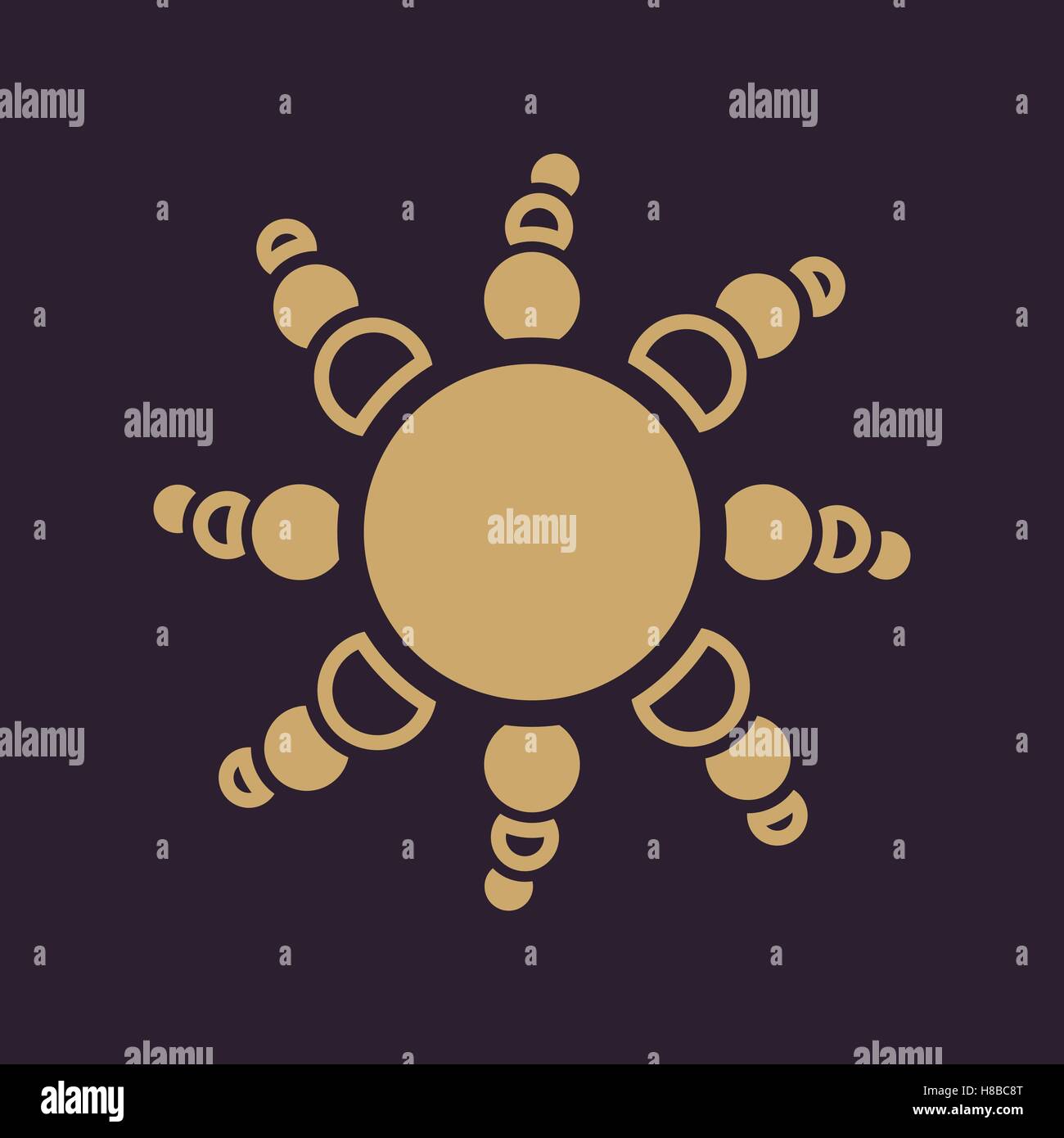 The weather icon. Sunrise and sunshine, weather, sun symbol. UI. Web ...